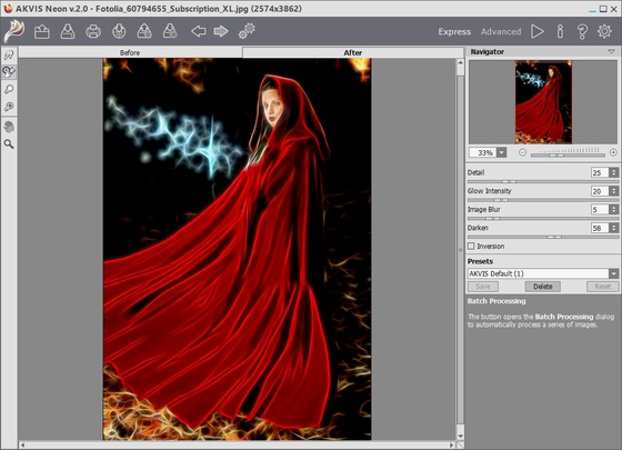 Stapelverarbeitung in AKVIS Neon